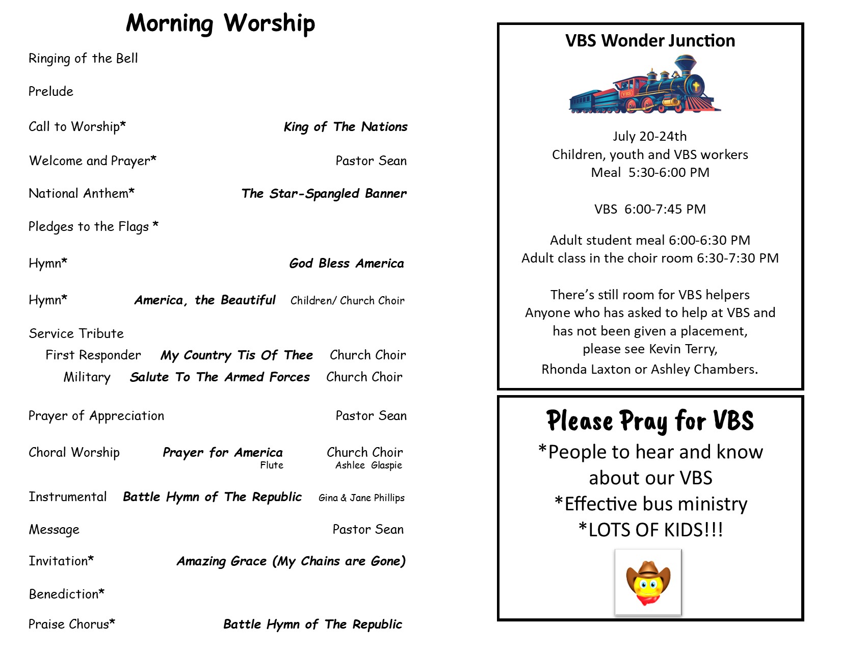 Bulletin – First Baptist Church Oneida